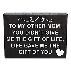 JennyGems To My Other Mom, Life Gave Me the Gift Of You Wooden Sign, Bonus Mom Gifts, Gift for Stepmom Foster Mom, Mother in Law, Wall Hanging Decor, Made in USA