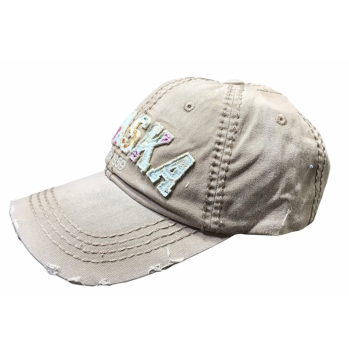 Robin Ruth Quality Floral Alaska Ball Cap Hat Tan