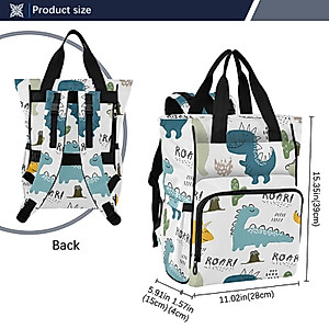 RunningBear Childish Dinosaur Diaper Bag Backpack Baby Boy Diaper Bag Backpack Mommy Baby Bag Mommy Bag with Insulated Pockets for Newborn Baby