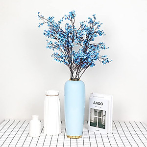 6Pcs Baby Breath Flowers Faux Artificial Gypsophila Bouquet Fake Silk Flower Real Touch Flower for Wedding Party Decoration Bouquets Real Touch DIY Home Garden (Blue)