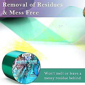 ETNRHP Resin Tape for Epoxy Resin Molding Thermal Adhesive Tape Silicone High Temperature UV Resistance Tape Easy Peel-Off Release Tape for River Tables Hollow Frame Bezels Jewelry-2INx216FT