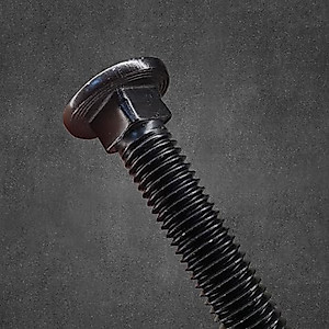 ASMC Industrial 1/4-20 x 2-1/2" Coarse Thread Grade 5 Carriage Bolt - Medium Carbon Steel for Heavy-Duty Fastening - Corrosion-Resistant Black Oxide Finish, Pack of 50