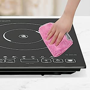 24 inch 2 Burners Electric Cooktop 110V Ceramic Electric Stove with 2 Cooktops 2000W Ajustable portable Electric Cooktop for Cooking(2 Burner Countertop round)