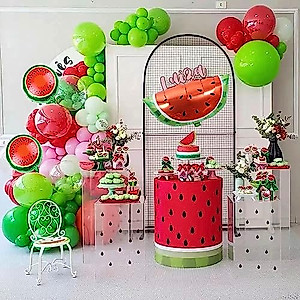 Watermelon Balloons Party Decorations Kit -110pcs Red Pink Green Polka Dot Balloons Watermelon Balloons for Birthday Party,Wedding Baby Shower, Summer One in a Melon Party Decorations
