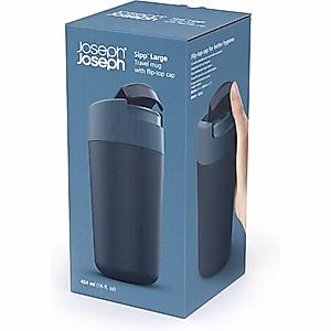Joseph Joseph Sipp Travel Mug with Flip-top Cap - 454 ml (16 fl. oz) - Blue