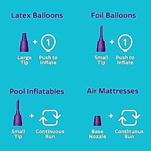 Balloon Time Electric Air Inflator and Deflator - Powerful Portable Electric Air Pump for Balloons, Balloon Arch, Party Decorations, Inflatables, and Air Mattresses