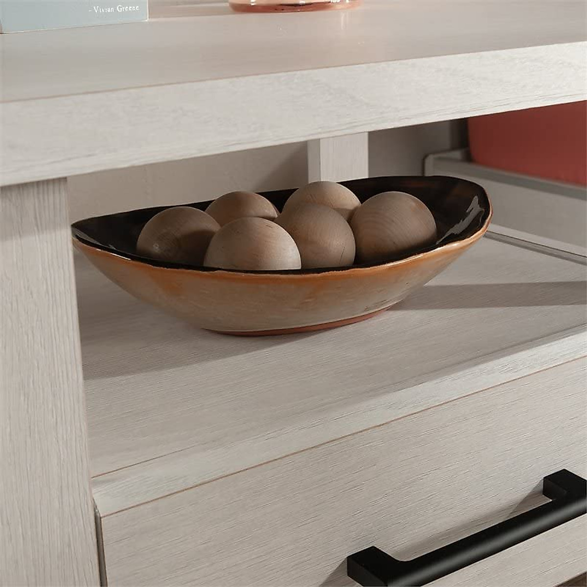 Sauder Summit Station Engineered Wood 1-Drawer Night Stand in Glacier Oak