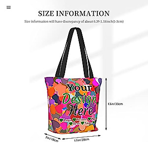 Aziucteh Personalized Tote Bag For Women Custom Tote Handbags Custom Bag Women's Gift For Birthday Valentine'S Day Customized Your Own Photo Picture Text Name Logo