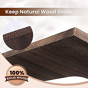 luium Corner Shelf Wall Mounted Set of 4, Rustic Natural Wood Display Storage Wall Shelves Bathroom, Bedroom, Kitchen, Living Room, Farmhouse, Floating Shelves for Wall Storage & Decor & Display