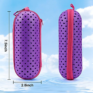 jetmast Swim Goggle Case For Swimming Goggles, Protective Cases for Goggles with Clip, Sunglasses, Goggles, Sports, Zipper Eyeglasses Case, For Men, Women, And Kids, Purple