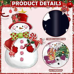 Christmas Snowman Refrigerator Magnets Decoration 12Pcs, Magnetic Holiday Snowman Car Decals Fridge Garage Door Stickers, Waterproof Decorative Xmas Snowman Magnet Accessories for Party Decor