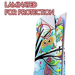 ITS A Skin Skins Compatible with Sony Playstation 5 Console Disc Edition - Protective Decal Overlay Stickers wrap Cover - Colorful Artistic Owl in Tree