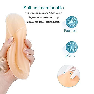 Silicone Breast Form, Mastectomy Prosthesis Concave Bra Enhancer Inserts Crossdress Transvestite Prosthetic Cancer Support Teardrop Shape Pad for Women Fake Boobs Cosplay Transgender Crossdressers