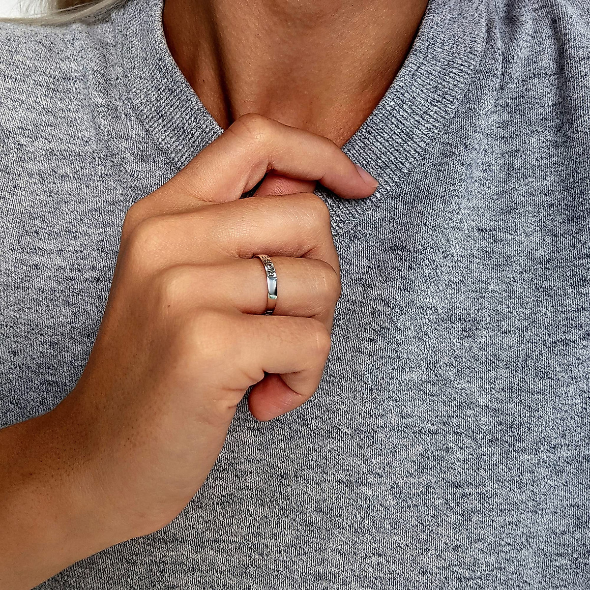 Silverly Engraved Hope Faith Love Sterling Silver Rings for Women and Men - Inspirational Women's Promise Ring - Classic Wedding Band- 925 Solid Silver Stacking Rings Jewelry