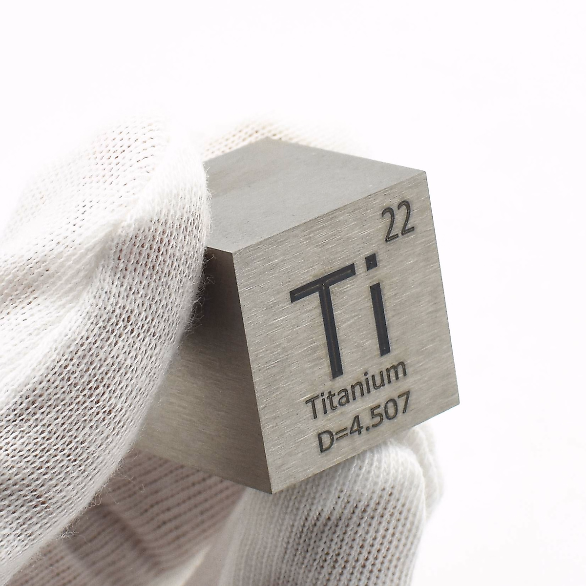 Titanium Cube Ti 995 Element Cube Pure 25.4mm Density Cube for Element Collection Periodic Table Hunter, and More (1", Titanium)