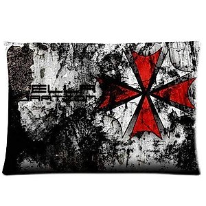 Lovely Fashion Funny Throw Pillow Cover Hot Science Fiction Adventure Film Resident Evil LogoCustom Cushion Pillowcase Zippered 18X18 Inch for Home,Indoor,Bed,Garden,Car,Office,Sofa Decor