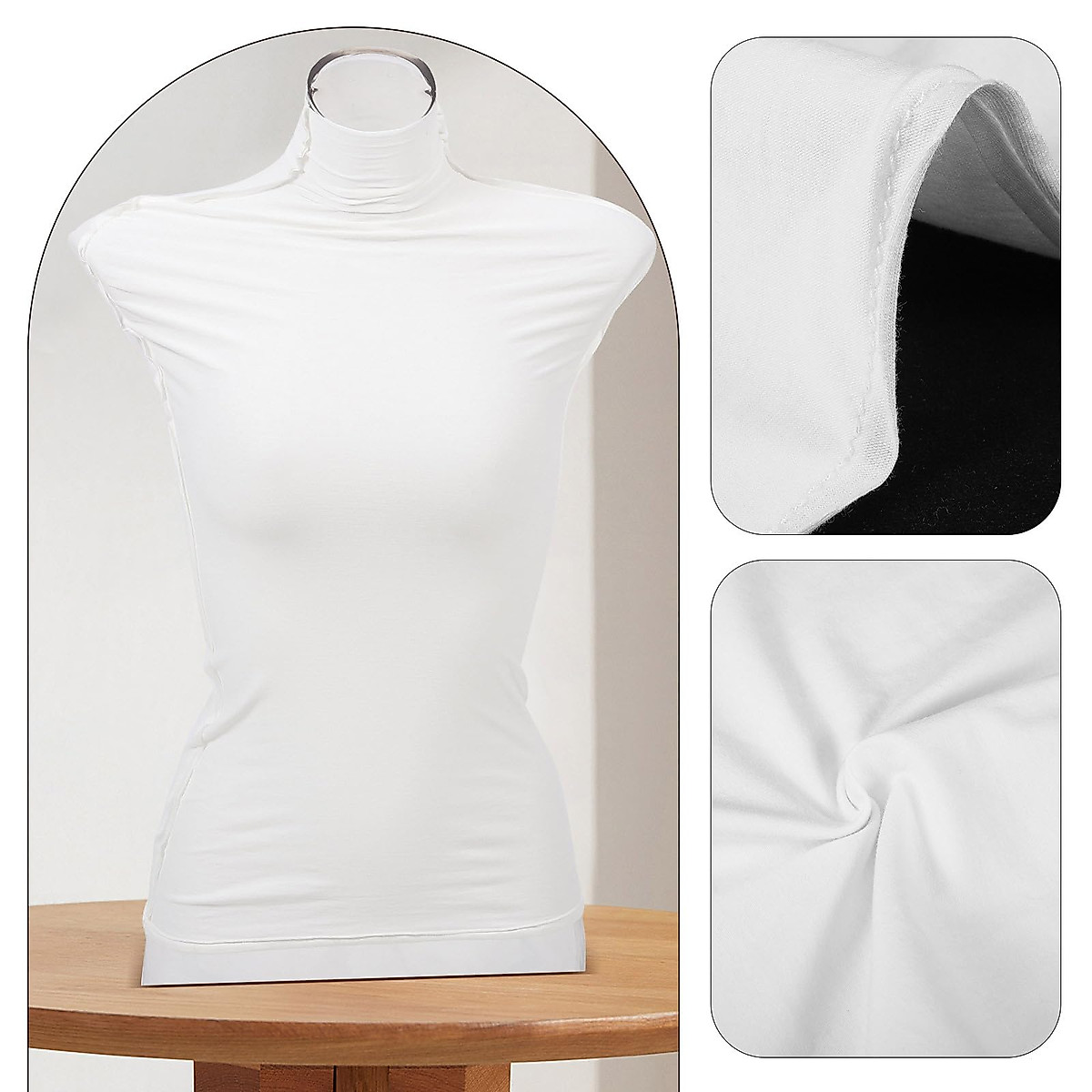 Baluue Superb Fabric Cover Female Model Cloth Accessories for Upper Body Dress Stand Form Mannequin Model ( Mannequin NOT Included ) White