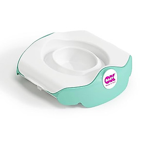 OKBABY On The Spot 3 in 1 Travel Potty Seat - Compact & Lightweight Design - Features Non-Slip Rubber Base - Removable Inner Bowl - Toilet Training Seat for Toddlers & Children, Turquoise