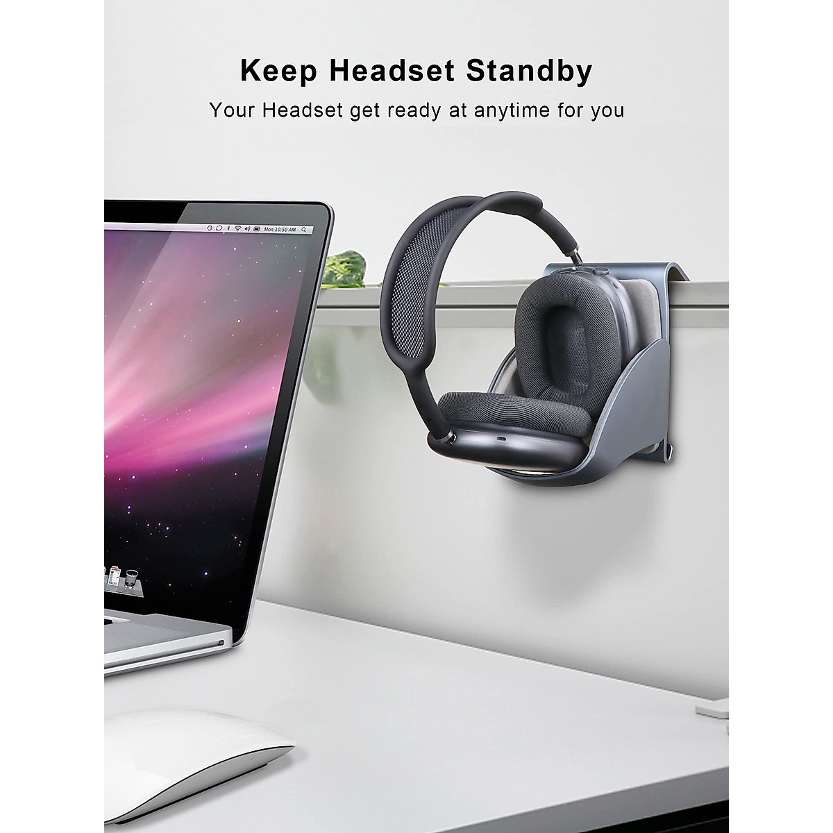 SUPERONE Headphone Stand Designed for AirPods Max, Headset Holder with Hibernating Base [Auto-Sleep Mode] AirPods Max Stand Aluminum Alloy, Grey