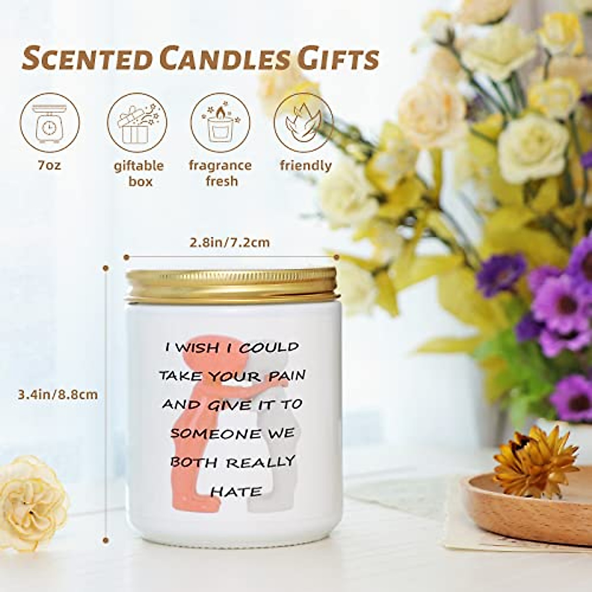 Get Well Soon Gifts for Women, Panspace Feel Better Gifts for Women Men, After Surgery Gifts, Inspirational Gifts, Sympathy, Condolence, Divorce, Miscarriage, Cancer Gifts - Lavender Scented Candles