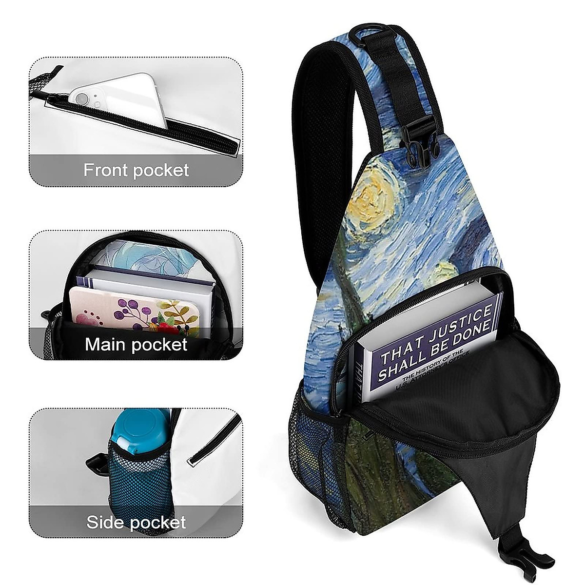 IMPCOKRU Sling Bag for Men Women Crossbody Backpack 23,Lightweight Shoulder Backpack for Causal Sport Travel Hiking.