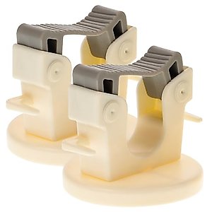 HOLIDYOYO 2pcs Mop Rack Bathroom Broom Mop Hook Bathroom Storage Rack Mop Holder Kitchen Hanging Hook Holder Wall Mounted Shelves for Storage Tableware Hook Utensil Adhesive Holder White