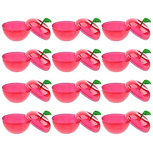 Healvian 24Pcs Apple Shape Candy Box Christmas Apple Container Plastic Chocolate Box Gift Fillable Balls Red Apple Container