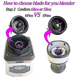 [UPGRADE] 5 Fins Blender Blade Compatible with Ninja Blender QB3000 QB3000SSW-30 QB3000QR-30 QB3001SS-30 QB3000QBK QB3004 QB3005