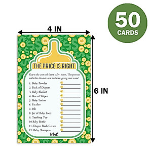 Price Is Right Baby Shower Game - Fun Baby Shower Game - Guess If The Price Is Right Baby Shower Game Ideas For Boys, Girls, or Gender Neutral-Set of 50.
