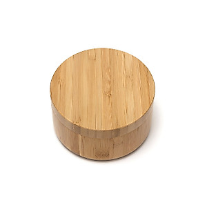 Lipper International 8839 Bamboo Wood Divided Spice Box with Swivel Cover, 4.75" Diameter x 2.75" Height