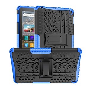 Boskin for Kindle Fire hd 8 / hd 8 Plus case 2024 2022 2020 Release 14th 12th 10th Generation Kickstand Heavy Duty Shockproof Cover (Blue)