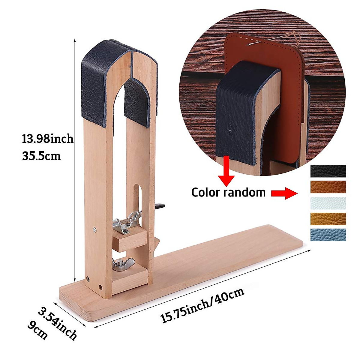 LUNARM Stitching Pony - Leather Sewing Table Desktop Pony Horse Clamp with Big Eyes Sewing Needles Instruction Nail Files Replaceable Patch for DIY Leather Hand Stitching