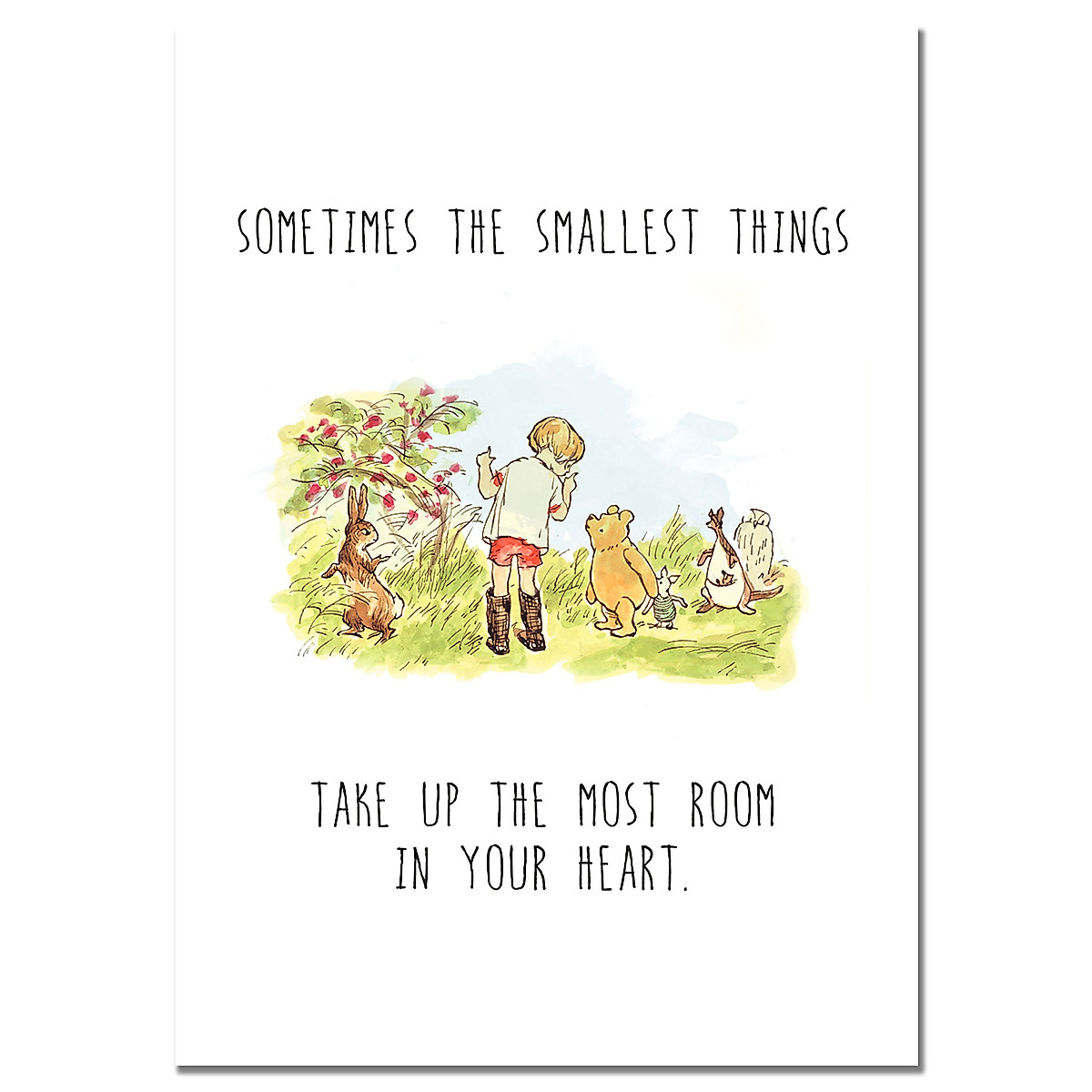 Winnie the Pooh Classic Art Prints - Set of 4 Wall Art Decor Photos Nursery Bedroom Playroom (5 inches x 7 inches)