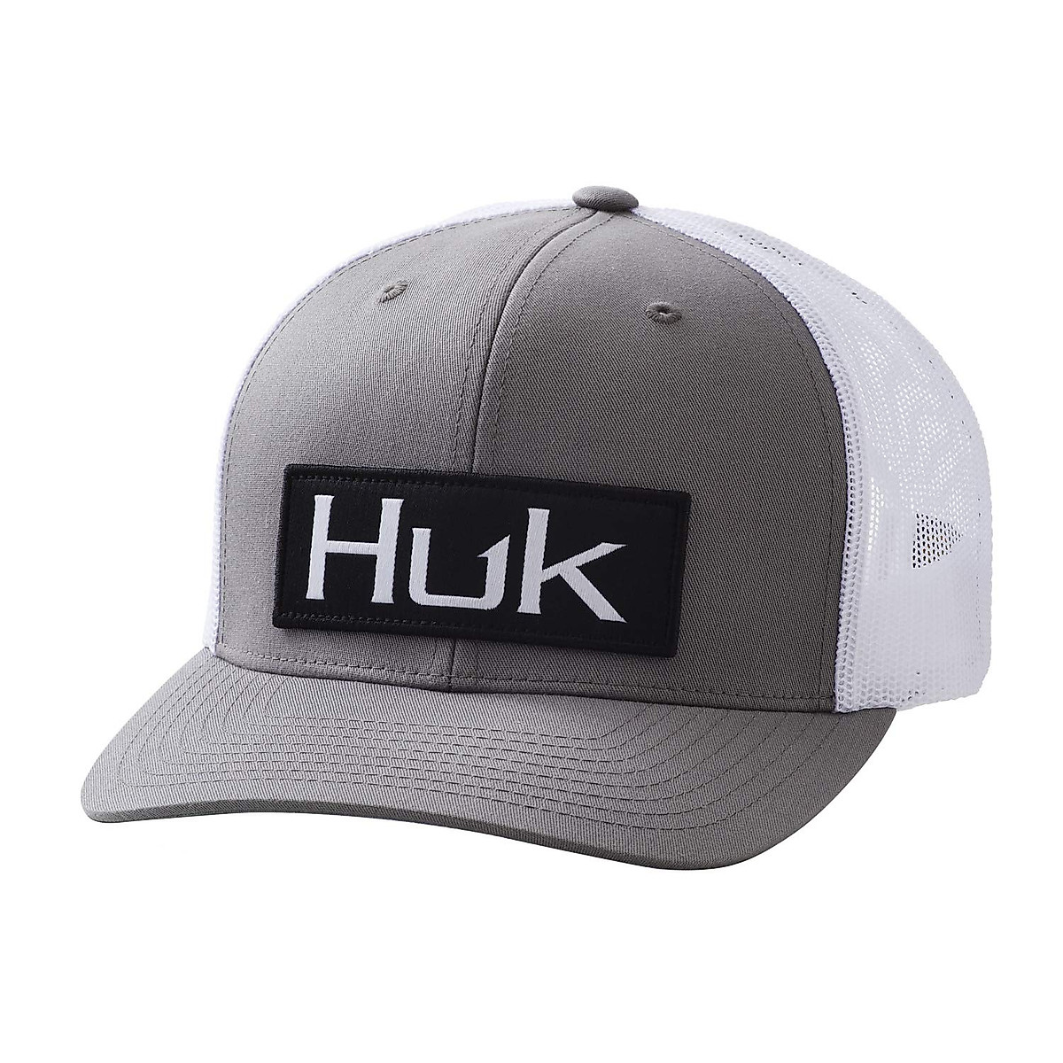 HUK Men's Huk'd Up Angler Anti-Glare Fishing Hat, Sharkskin, 1