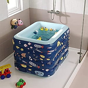 Inflatable Pool Family Pool Inflatable Swimming Pool Heavy Duty Above Ground Pool Blue 4 Ring Inflatable Paddling Pool for Garden Summer Water Party (Color : Blue, Size : 1.8m)