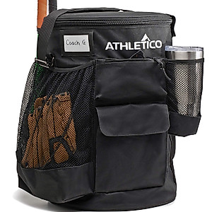 Athletico Baseball Bucket Cover Organizer - Baseball Bucket Bag With Padded Seat (Black)