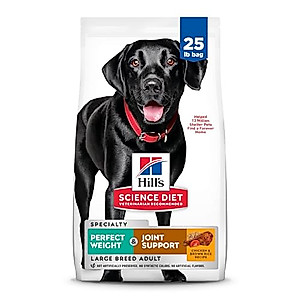 Hill's Science Diet Perfect Weight & Joint Support, Adult 1-5, Large Breed Weight Management & Joint Support, Dry Dog Food, Chicken & Brown Rice, 25 lb Bag