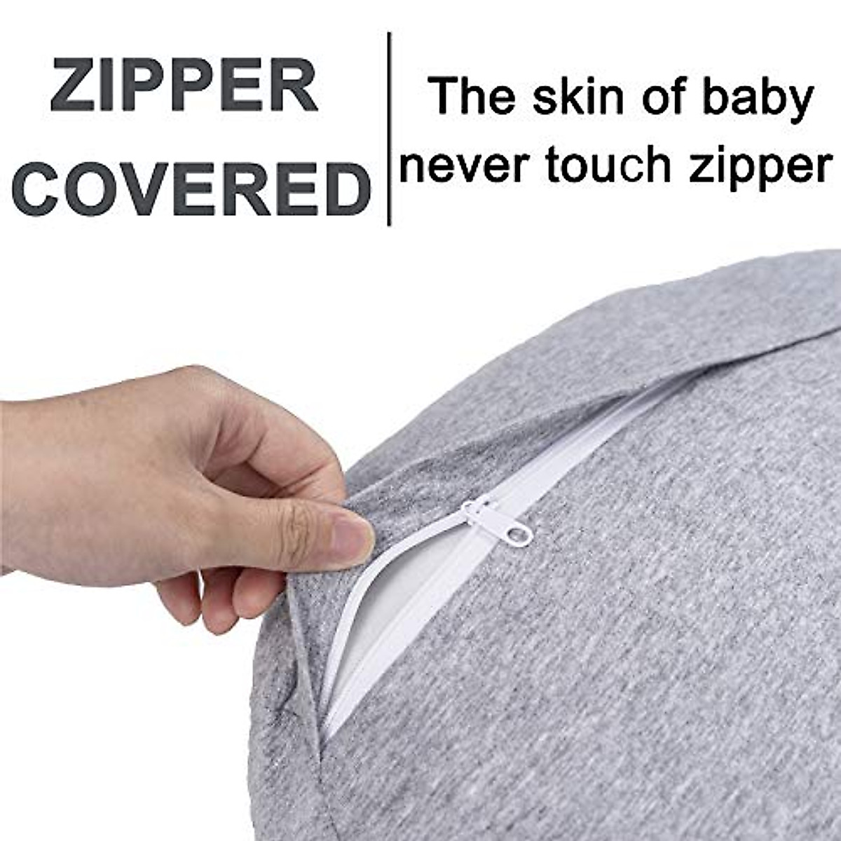 Pro Goleem Nursing Pillow Cover 100% Jersey Cotton 2 Pack Soft Feeding Pillow Slipcover for Breastfeeding Moms Fits Standard Infant Nursing Pillow or Positioner Grey for Boys and Girls