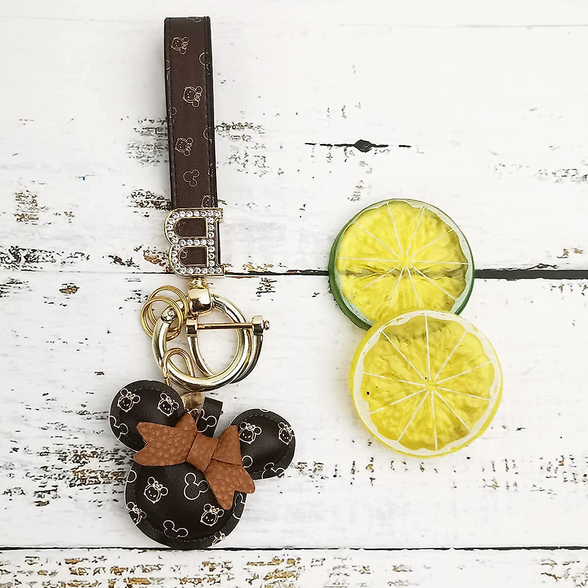 women for car keys chains rings holder lanyard bracelets,cute keychains car accessories lanyard wristlet for women strap,wristlets leather keychain letter woman cover shell,Brown,5.5