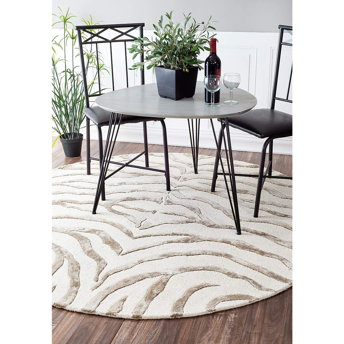 nuLOOM Hand Tufted Plush Zebra Area Rug, 5' x 8', Grey