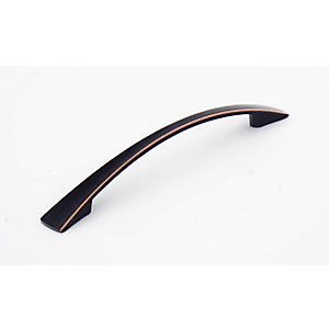 HandleMax 6" Oil Rubbed Bronze Pull Cabinet Handle Dresser Drawer Knob Kitchen Hardware, 128mm (5") Hole Centers, 04ORB128, 25 Pack