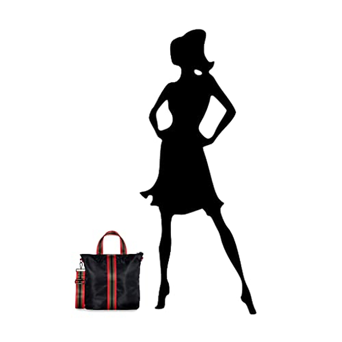 The Logan Bello by Haute Shore, Black W/Green & Red Stripe