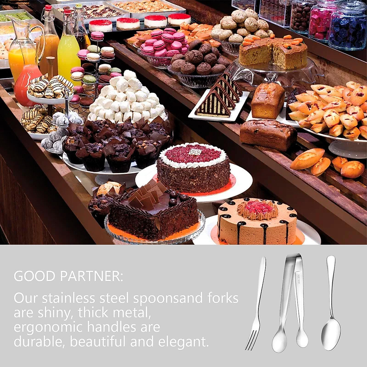 20 PCS Appetizer Forks Spoons and Tongs Mini Charcuterie Accessories Stainless Steel Sporks Teaspoons Serving Spoons for Party Small Utensils for Cocktail Salad Dessert