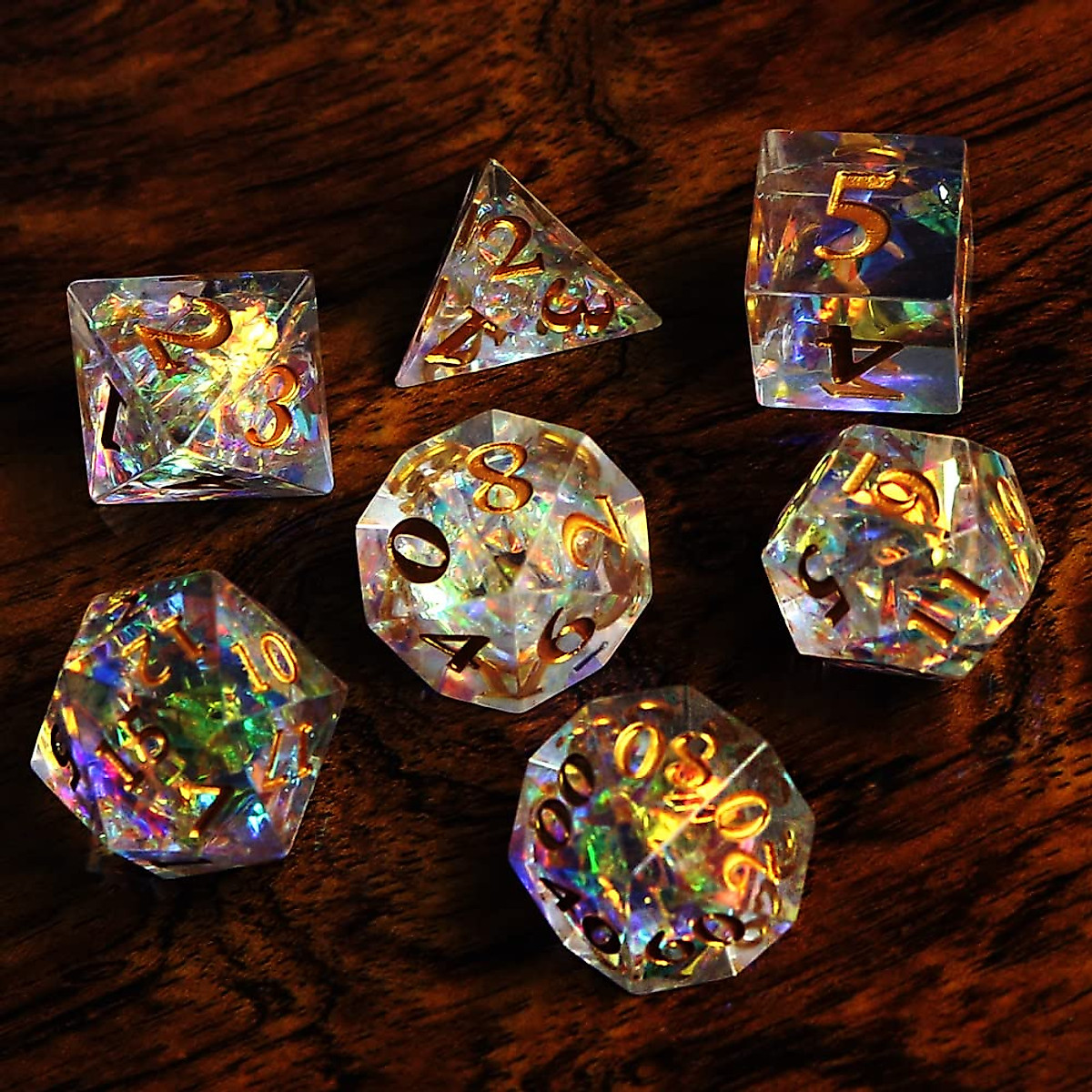 Tabletop RPG DND Dice Set Mirrored Multibody Dice Set of 7 Includes Decoration Dungeons & Dragons Dice Playthings