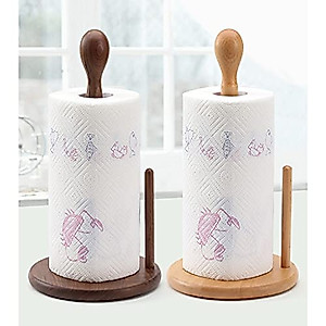Kitchen Paper Roll Holder Paper Towel Rack Dining Table Kitchen Paper Roll Holder Vertical Paper Towel Storage Rack ( Color : Walnut Color )