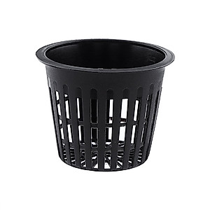 10Pack Net Pots 2.5 Inch Garden Plastic Slotted Mesh Net Cups Orchids Pots Mesh Baskets Hydroponics Supplies Cups Heavy Duty Plant Nursery Basket Planting Basket Cup with Wide Lip Design(Black)