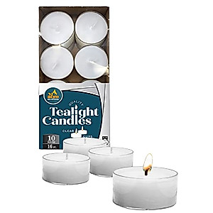 Ner Mitzvah Tea Light Candles - 16 Pack - White Unscented Tealight Candles - Long Burning - 10 Hours