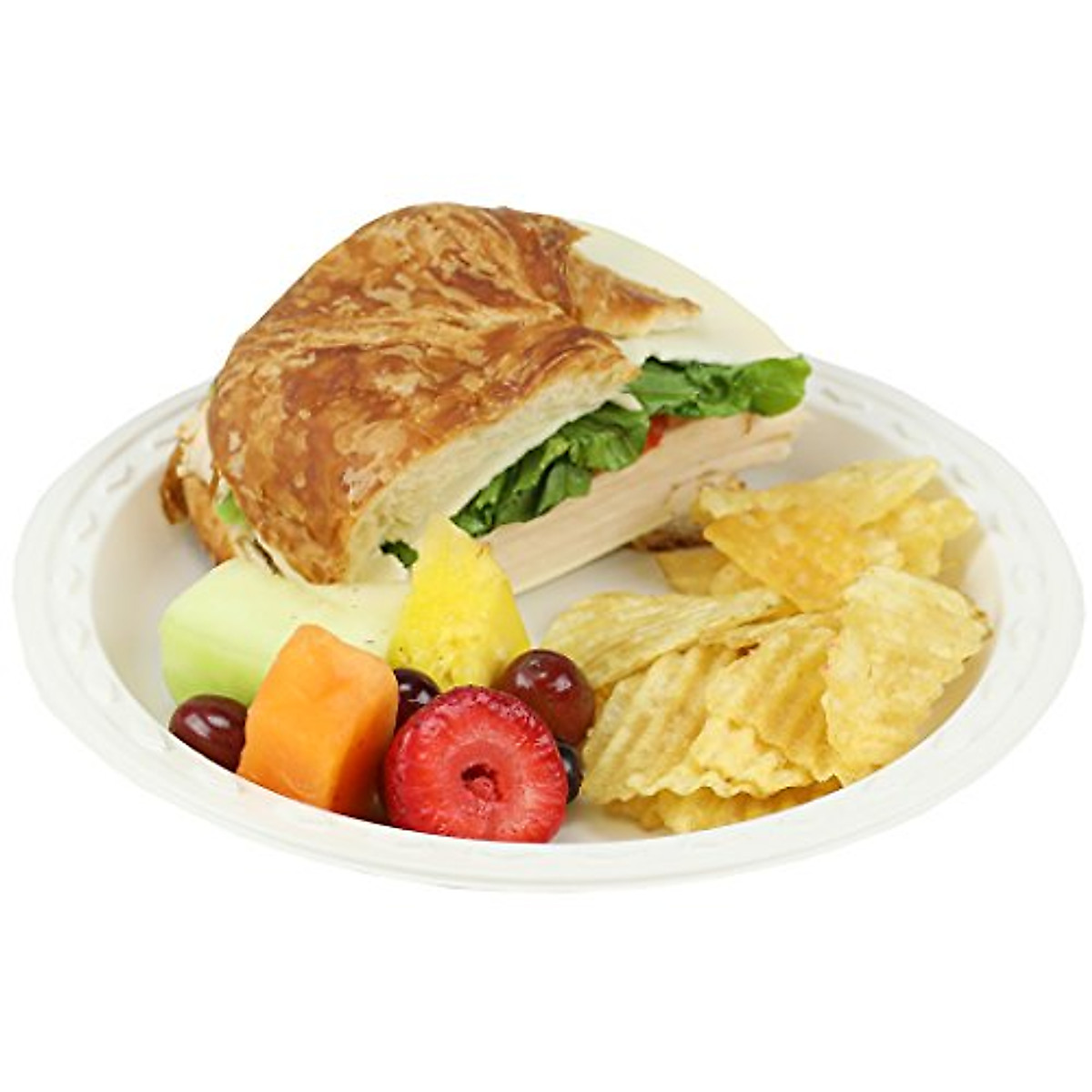 Simply Deliver 9-Inch Plastic Plate, Microwavable and Dishwasher Safe, White, 100-Count