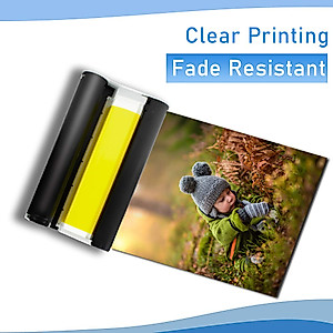 Absonic 4 Pack Compatible Ink Cartridges Replace for Canon Selphy KP-108IN KP108 Color Ink Cassette 4x6 Inch for Selphy CP1300 CP1200 CP1500 CP800 CP900 Wireless Compact Photo Printer (Without Paper)