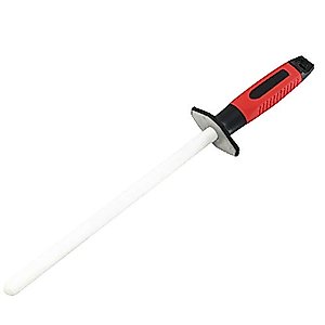 Abuycs 10 Inch Ceramic Rod Knife Honing, Ceramic Diamond Sharpening Rod for Stainless Steel Knives, Professional Knife Sharpener Rod for Home Kitchen